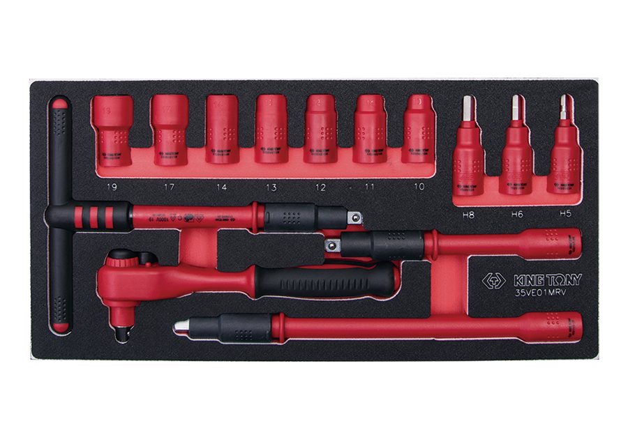 14 PC. 3/8″ DR. VDE Insulated Socket Set for Tool Trolley (EVA FOAM ...