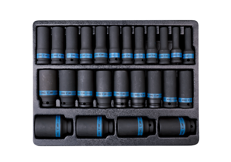 25 PC. 1/2″ DR. 6 Point Impact Socket Set for Trolley – King Tony Egypt